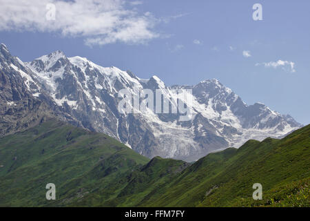 Tetnuldi, Adishi Glacier, Dzhangi Tau from Chkhunderi Pass, Mestia ...
