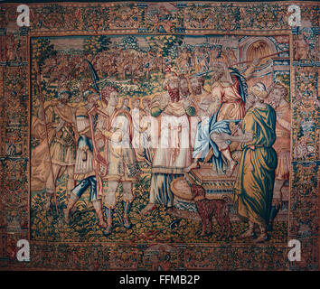 David,king of Israel and Judah,circa 1004 - 965 BC,sending messengers ...