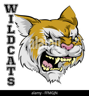 An illustration of a Wildcat scary sports mascot with claws out Stock ...