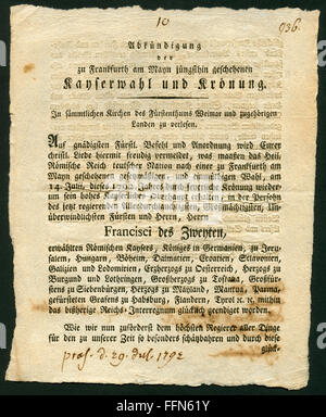 Franz II., Roman-German Emperor Stock Photo - Alamy