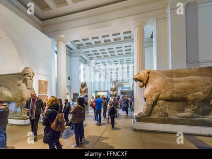 Egyptian sculpture at The British Museum interior, London, England ...
