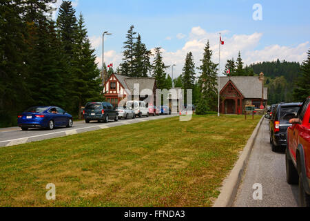 Entrance gate to Banff national park in Alberta, Canada Stock Photo - Alamy