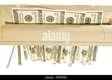 One Hundred Dollar Bill Ripped in Half Isolated on a White Background ...