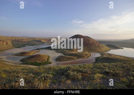 Meke Gölü crater lake (salt lake within a maar crater, a later cinder ...