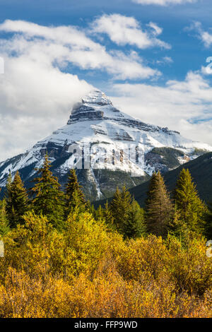 Snow and Cloud covered Canadian Nature Landscape Background Stock Photo ...