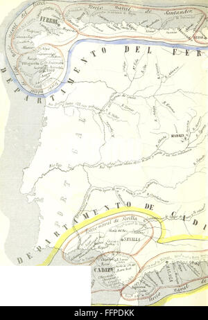 A vintage book depicting Spanish maps used in scientific and ...