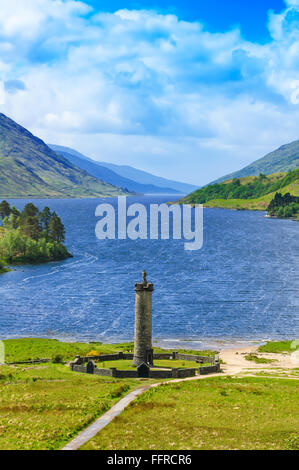 Aerial view of the Glenfinnan monument and Loch Shiel in North West ...