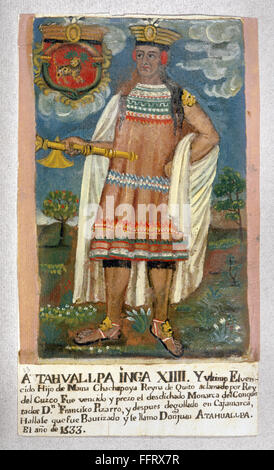 ATAHUALPA (c1500-1533). /nLast Inca king of Peru. The capture of ...