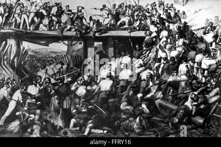 Indian Mutiny (Sepoy Mutiny) 1857-1859: Mounted rebel Sepoys charging ...