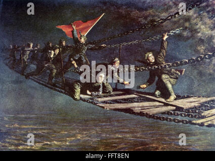 CHINA: LONG MARCH, 1935. /nChinese Communist troops crossing the snow ...