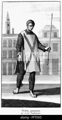SPANISH INQUISITION. /nA victim of the Spanish Inquisition, wearing the ...