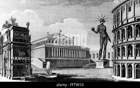 ROME: COLOSSUS OF NERO. /nReconstruction of the Colossus of Nero and ...