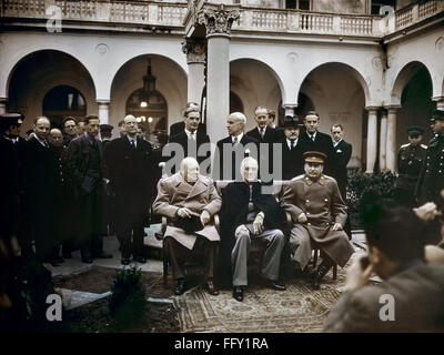 YALTA CONFERENCE, 1945. /nWinston Churchill, Franklin D. Roosevelt and ...