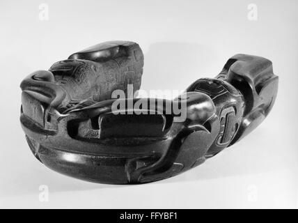 MEXICO: YUGO. /nCarved stone yugo (yoke) from Veracruz, Mexico, late ...