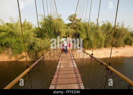 Hanging bridge on tunga river in Hariharapura is shimoga Karnataka ...