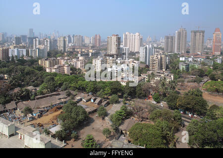 Aerial view of parel slum ; Bombay Mumbai ; Maharashtra ; India Stock ...