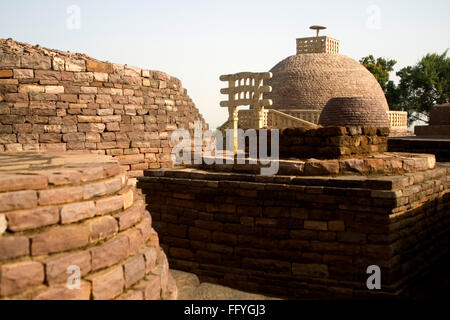 Remains of large number of stupas in background stupa 3 Buddhist ...