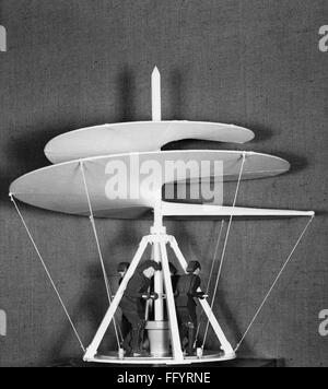 LEONARDO DA VINCI. /nModel of a helical-screw helicopter after a ...