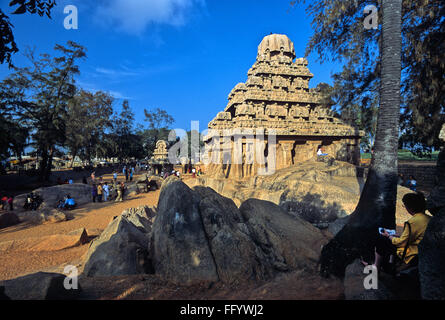 Dharmaraja rath Mahabalipuram Mamallapuram Tamil Nadu India Stock Photo ...