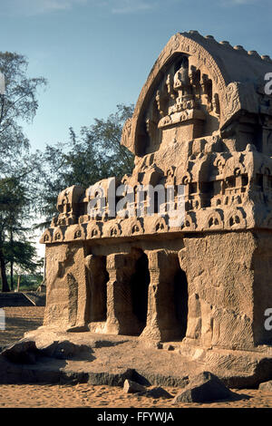 Dharmaraja rath Mahabalipuram Mamallapuram Tamil Nadu India Stock Photo ...