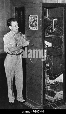 PHILO T. FARNSWORTH, inventor of the television is shown here with his ...