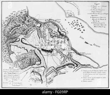 SIEGE OF YORKTOWN, 1781. /nFrench map of the coast of Virginia, showing ...