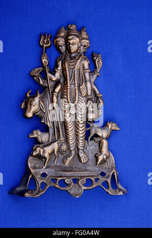 Copper statue of three face god shree gurudev Datta, Pune, Maharashtra ...