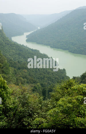 Aerial view of Sharavati river , District north Kanara , Karnataka ...