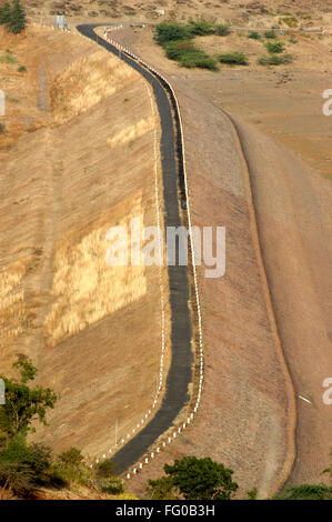 Elevated road leading to Hidkal Dam or Raja Lakhamgowda Dam across ...