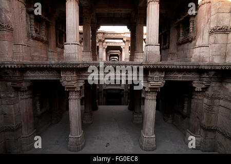 Adalaj step well or vav built in 1499 AD by Queen Radhabai of Ahmedabad ...