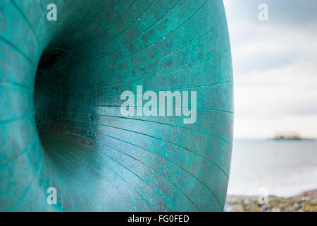 'Afloat' (aka the doughnut) bronze sculpture by Hamish Black on one of ...