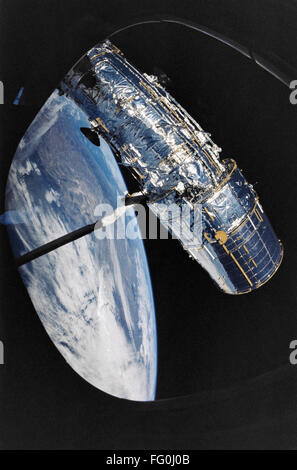 HUBBLE TELESCOPE, 1990. /nThe Hubble Space Telescope, during its ...
