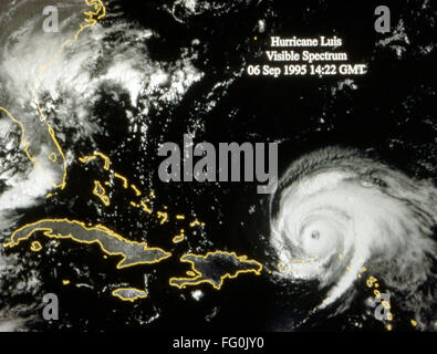 HURRICANE LUIS, 1995. /nWeather satellite image of Hurricane Luis over ...