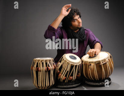 Indian musician playing traditional tabla drums Kerala India Stock ...