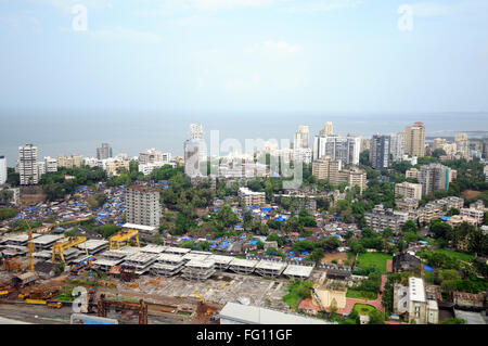 aerial view of bandra reclamation ; Bombay Mumbai ; Maharashtra ; India ...