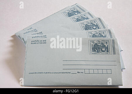 Concept , antardeshiya patra inland letter card on white background ...