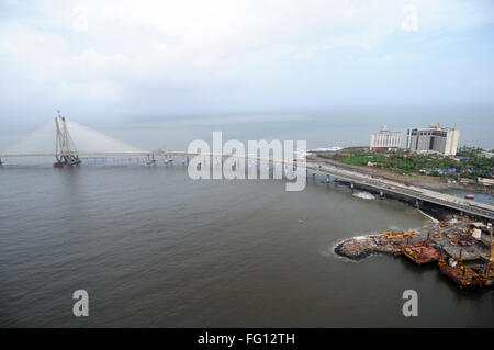 aerial view of Bandra reclamation ; Bombay Mumbai ; Maharashtra ; India ...