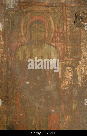 Fresco in cave no 32, Ellora, district Aurangabad, Maharashtra, India ...