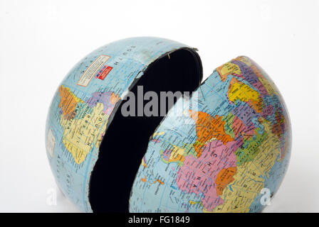 Globe World Map Broken Stock Photo - Alamy