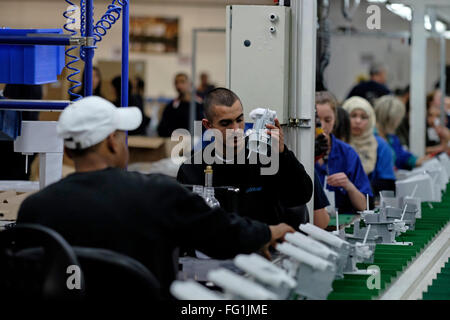 The assembly line of SodaStream factory maker of soda water consumer ...