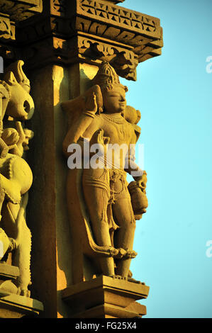 Erotic sculpture on wall of Jagadambi Temple Khajuraho Madhya Pradesh ...