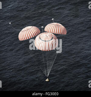 APOLLO 16: SPLASHDOWN, 1972. /nThe Apollo 16 Command Module in the ...