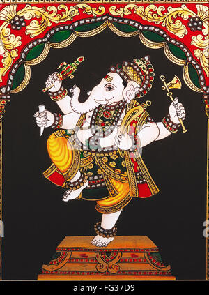 Painting Of A Hindu God Stock Photo - Alamy