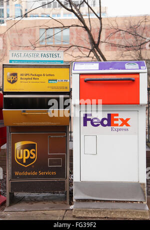 FedEx and UPS drop boxes - USA Stock Photo - Alamy