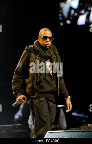 American artist Jay-Z , Jay Z headlining the Pyramid Stage at ...