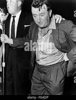Brendan Behan (1923-1964), Irish author with actor Jackie Gleason (1916 ...