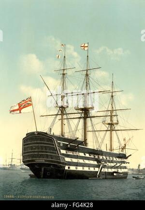 HMS Victory Lord Horatio Nelson Ship Battle of Trafalgar 1805 Stock ...