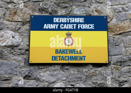 Sign at Bakewell Army Cadet Force building Stock Photo - Alamy