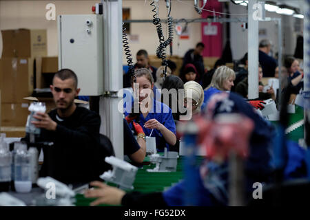 The assembly line of SodaStream factory maker of soda water consumer ...
