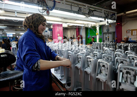 The assembly line of SodaStream factory maker of soda water consumer ...